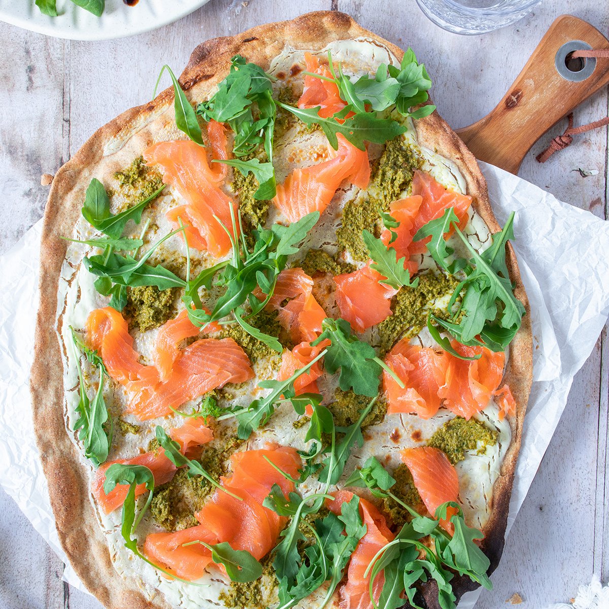 Schne Flammkuchen Mit Lachs Und Rucola Ebenbild