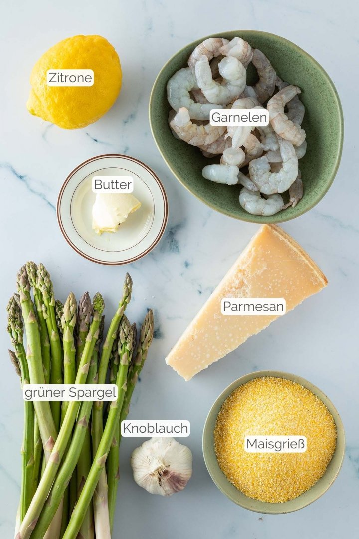 Grüner Spargel mit Garnelen • Jules' Menu